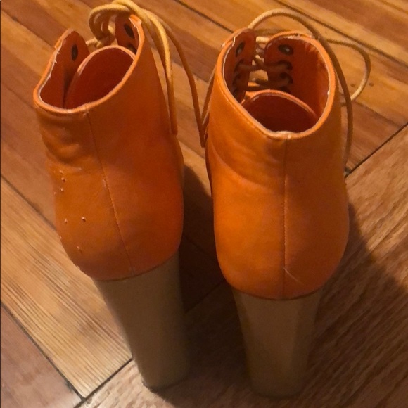 City Skyscraper | Shoes | Orange Platform City Skyscraper Bootie | Poshmark
